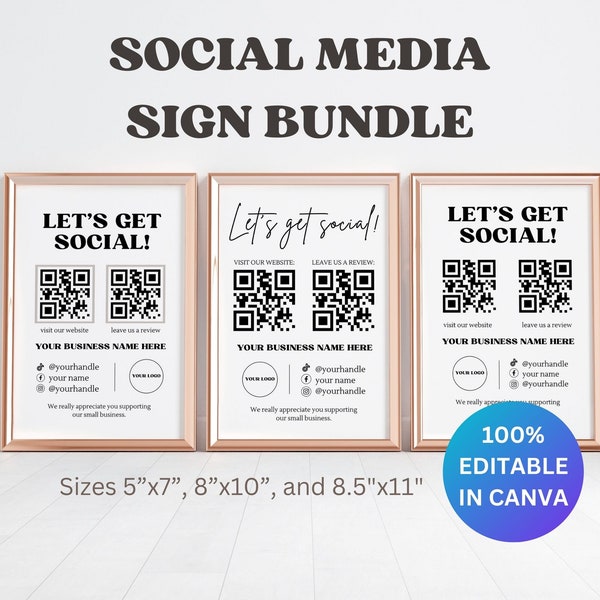 Lets Get Social Sign - Etsy