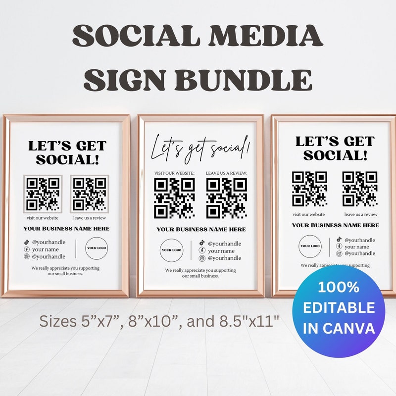 Lets Get Social Sign - Etsy