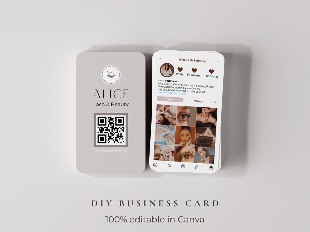 Instagram Business Card Template, DIY Business Card, IG Business Card ...