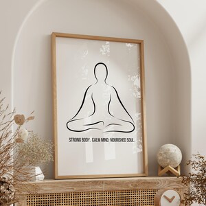Strong Body, Calm Mind, Nourished Soul Digital Printable Wall Art ...