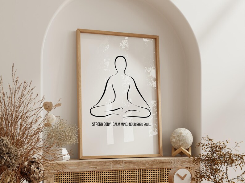 Strong Body, Calm Mind, Nourished Soul Digital Printable Wall Art ...