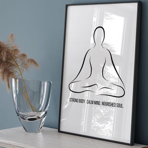 Strong Body, Calm Mind, Nourished Soul Digital Printable Wall Art ...