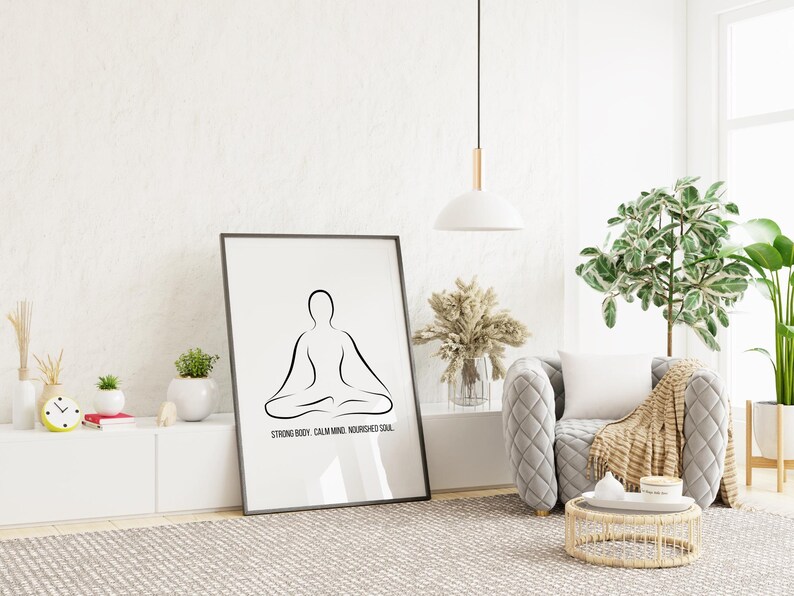 Strong Body, Calm Mind, Nourished Soul Digital Printable Wall Art ...