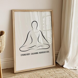 Strong Body, Calm Mind, Nourished Soul Digital Printable Wall Art ...