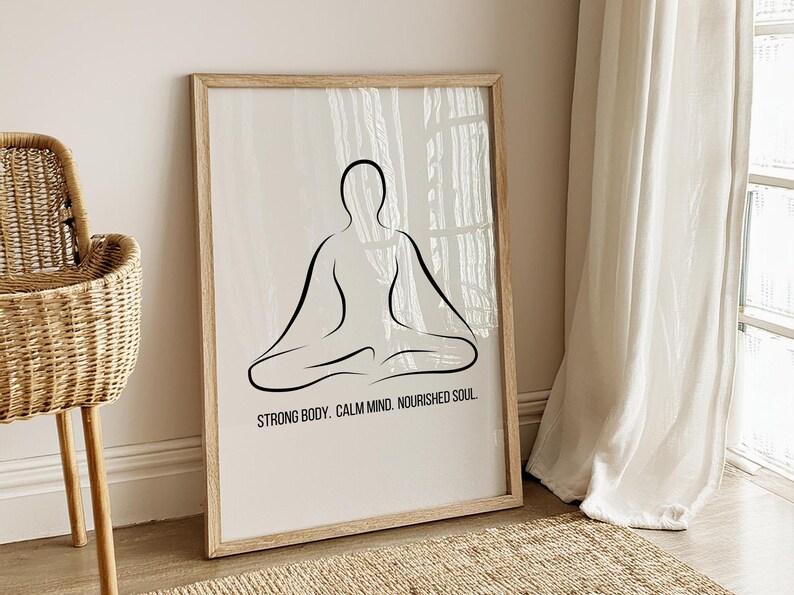 Strong Body, Calm Mind, Nourished Soul Digital Printable Wall Art ...