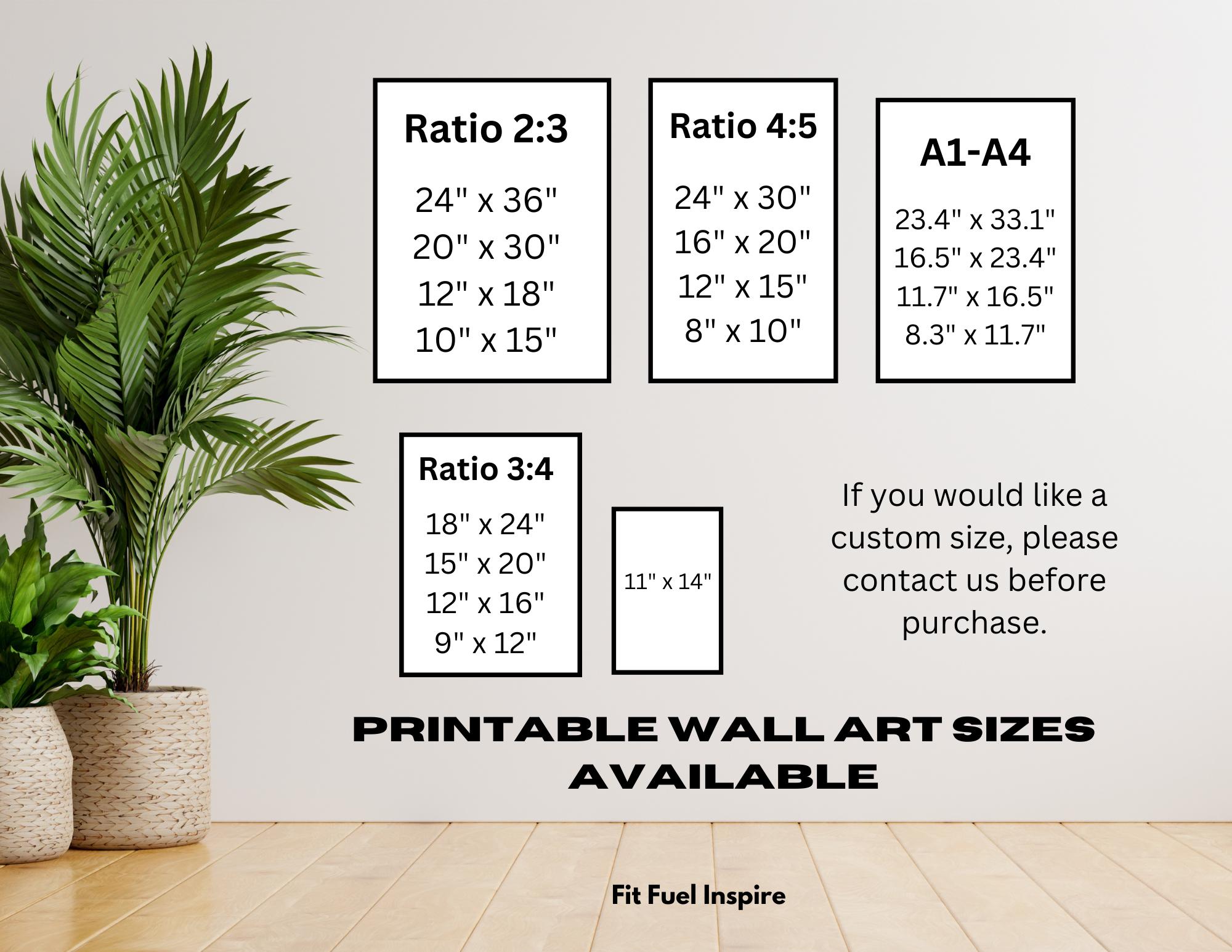 Strong Body, Calm Mind, Nourished Soul Digital Printable Wall Art ...