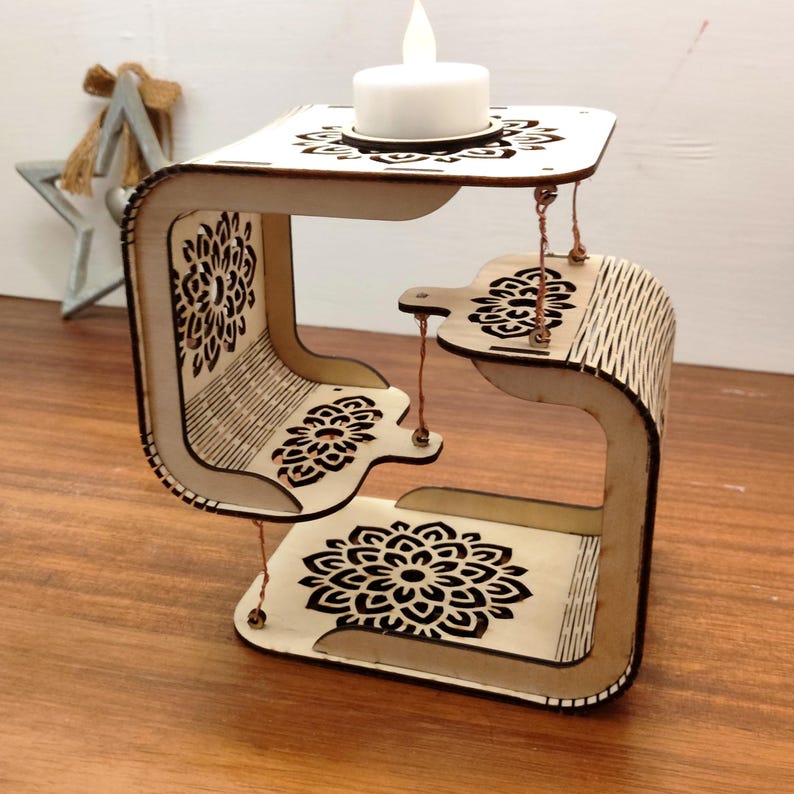 Floating Tealight Shelf SVG | Levitating Candle Display | 3D Illusion ...