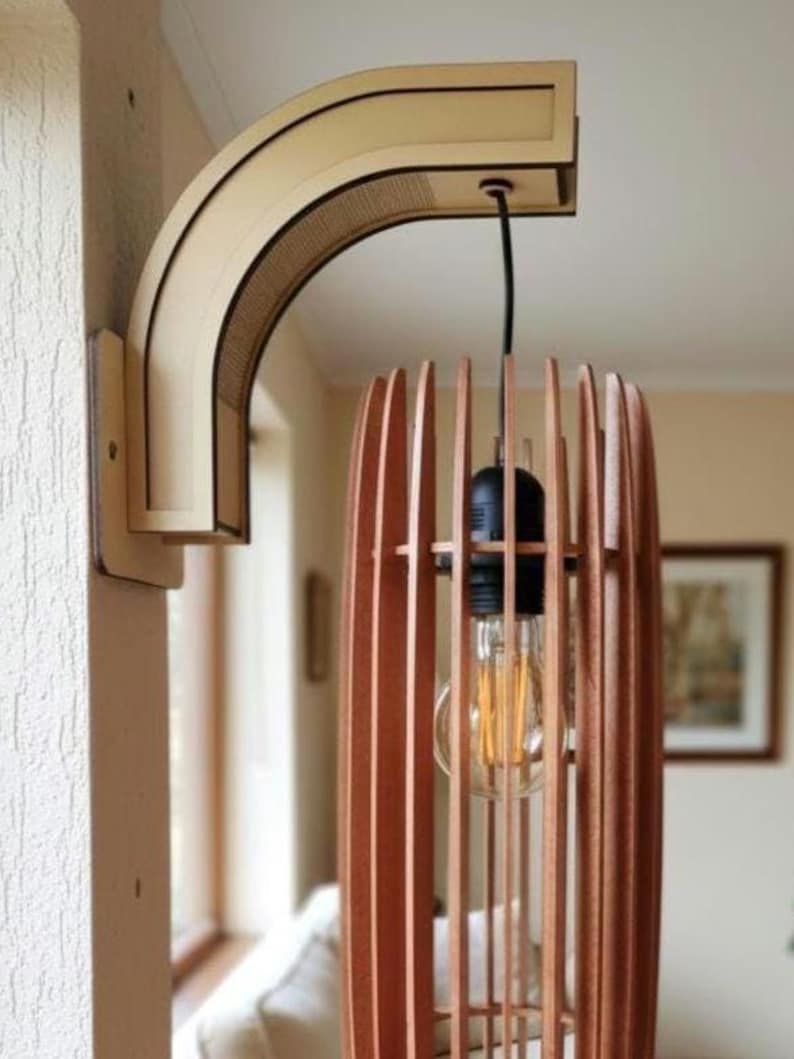 Laser Cut Wall Lamp Bracket SVG | Digital File | DIY Pendant Light ...