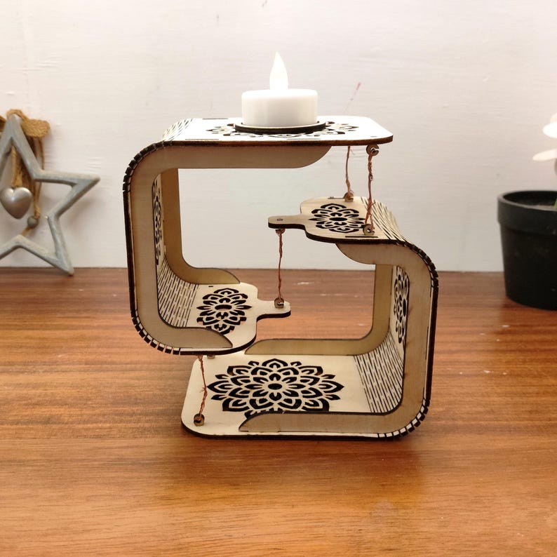 Floating Tealight Shelf SVG | Levitating Candle Display | 3D Illusion ...