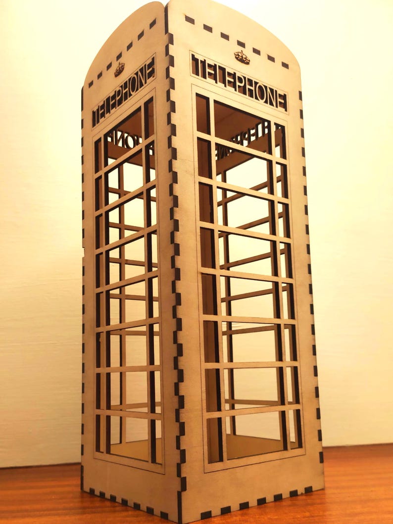 Laser Cut British Phone Box Booth Model: DIY Miniature SVG. Display ...
