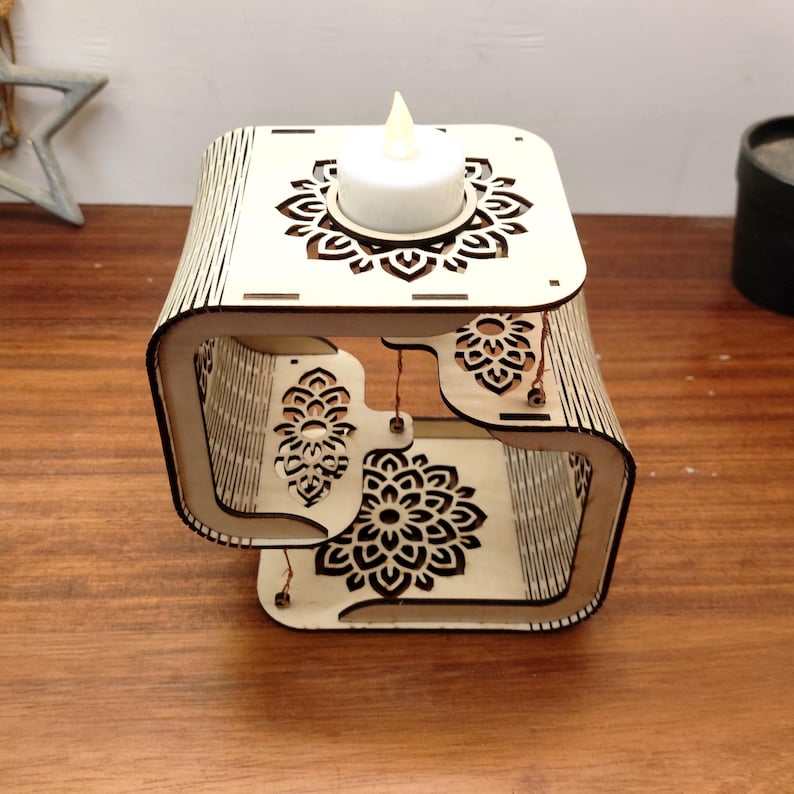 Floating Tealight Shelf SVG | Levitating Candle Display | 3D Illusion ...