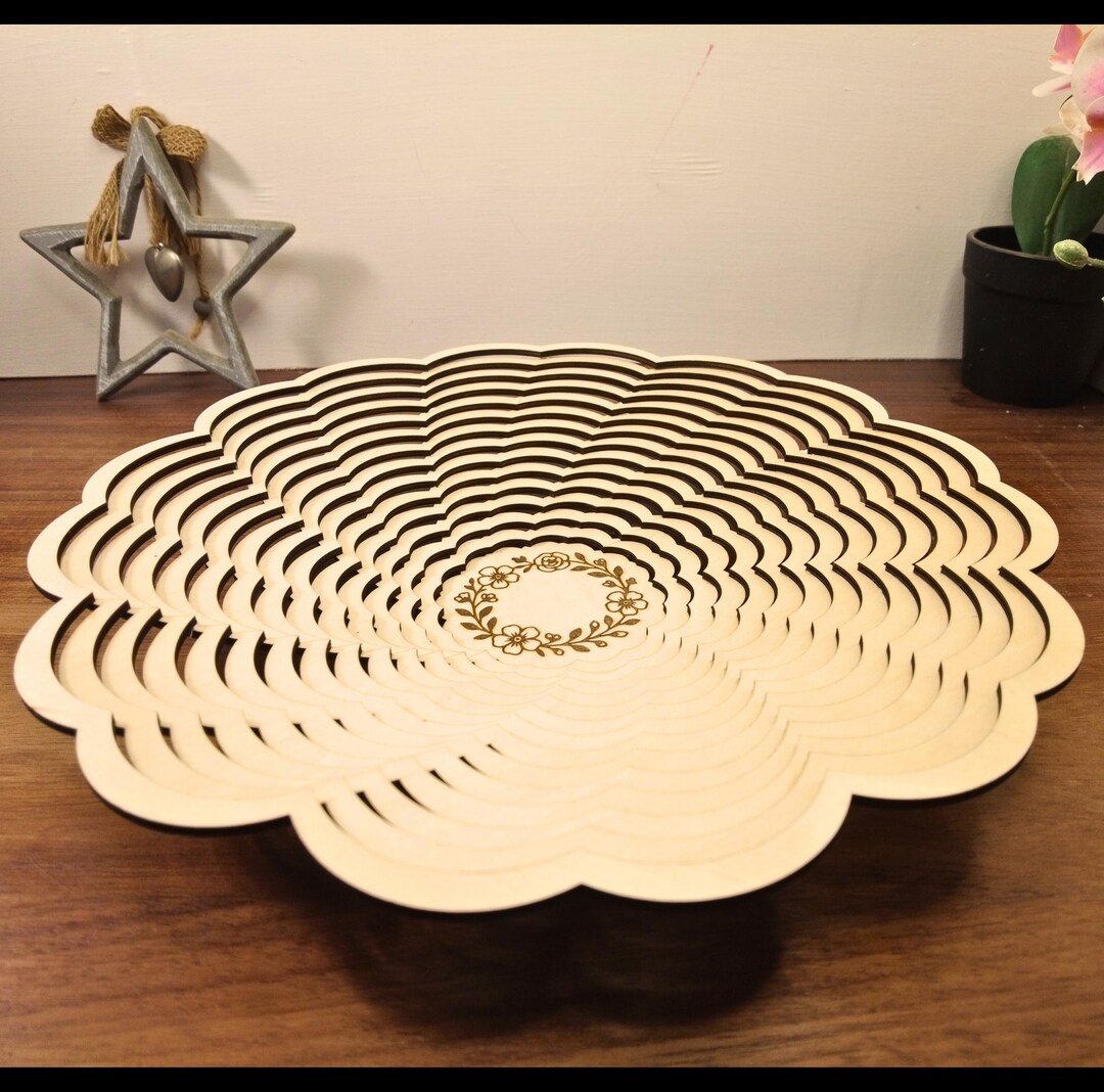 Laser Cut Fruit Bowl SVG Files | Layered Centerpiece With Floral ...