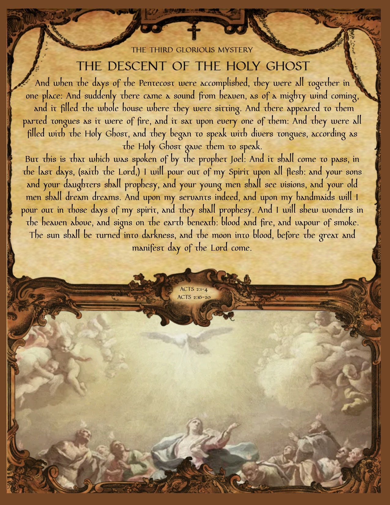 Biblical Rosary Art - Glorious Mysteries Art Catholic Art Bible Verse ...