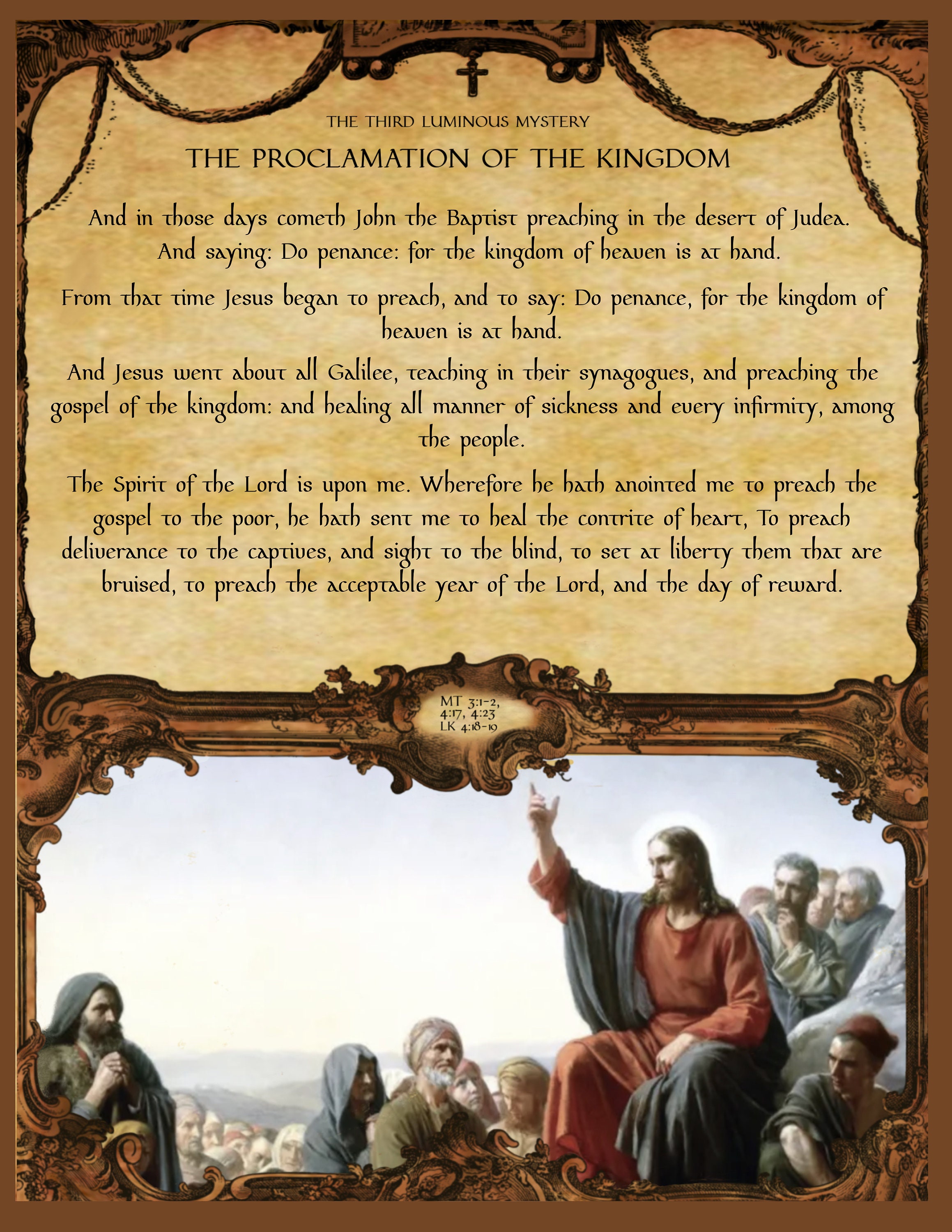 Biblical Rosary Art - Luminous Mysteries Art Catholic Art Bible Verse ...