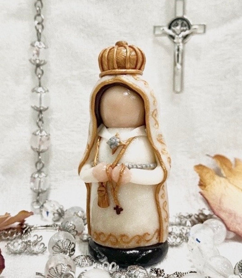 Polymer Clay Jesus & Blessed Virgin Mary Saint Statue Confirmation Gift ...