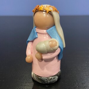Polymer Clay Jesus & Blessed Virgin Mary Saint Statue Confirmation Gift ...