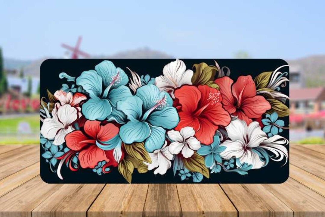 Front License Plate PNG, Flower License Plate, Digital Download Custom ...
