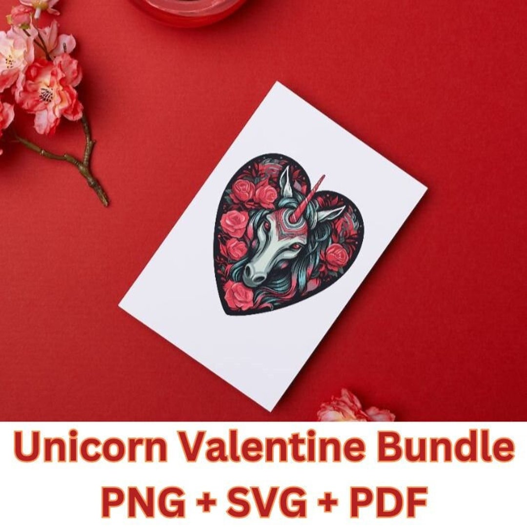 Unicorn Valentine Clipart, Valentine Printable Unicorn, Cute Unicorn ...