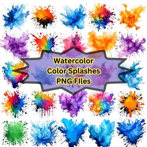 Watercolor Color Splash Clipart PNG Paint Splatter Clipart Alcohol Ink ...