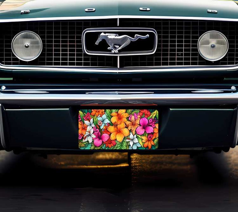 Front License Plate PNG, Floral License Plate PNG, Digital Download ...