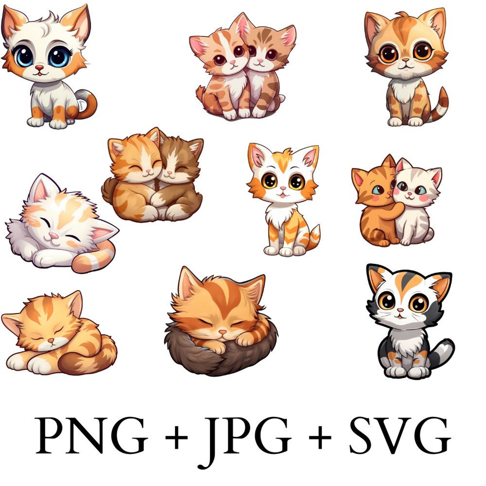 Cute Cat Bundle SVG PNG, Peeking Cat SVG, Cute Kitty Svg, Cat Cut File ...