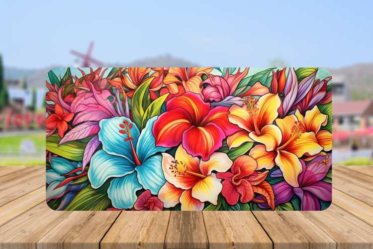 Front License Plate PNG, Flower License Plate, Digital Download Custom ...