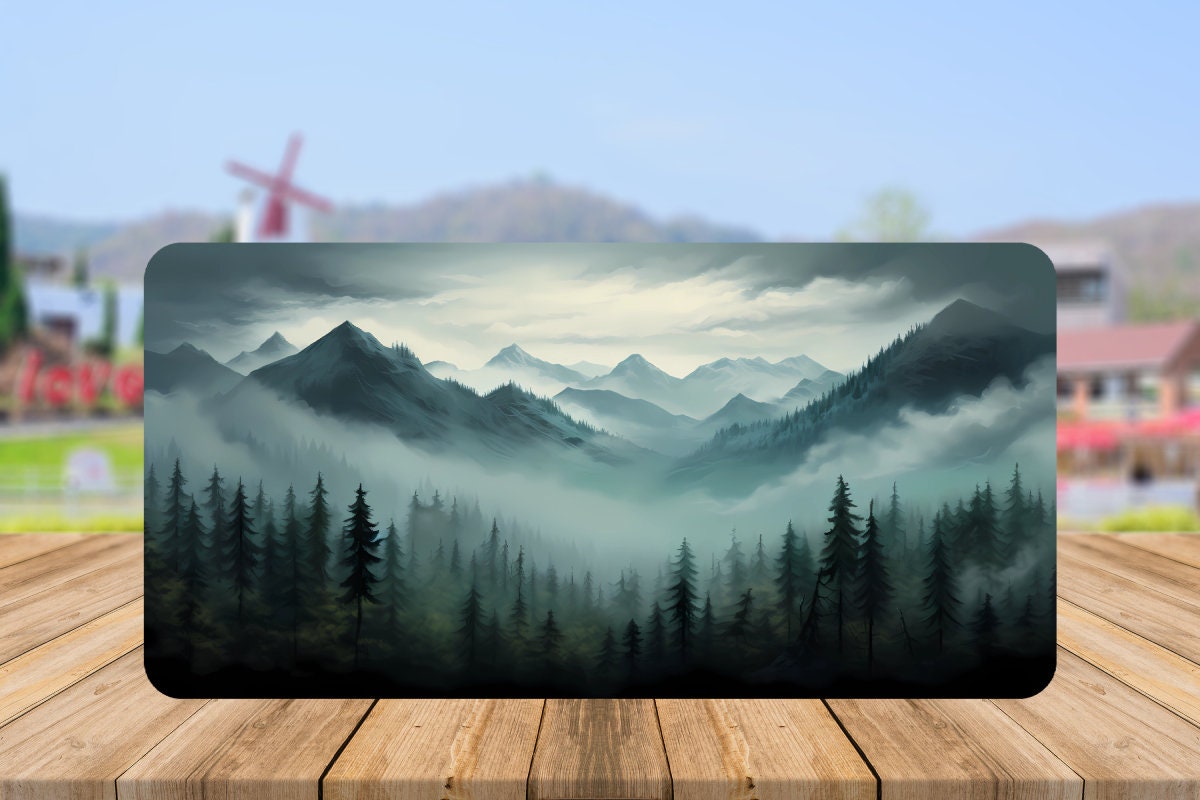 Front License Plate PNG Foggy Forest Hiking Offroading Car License ...