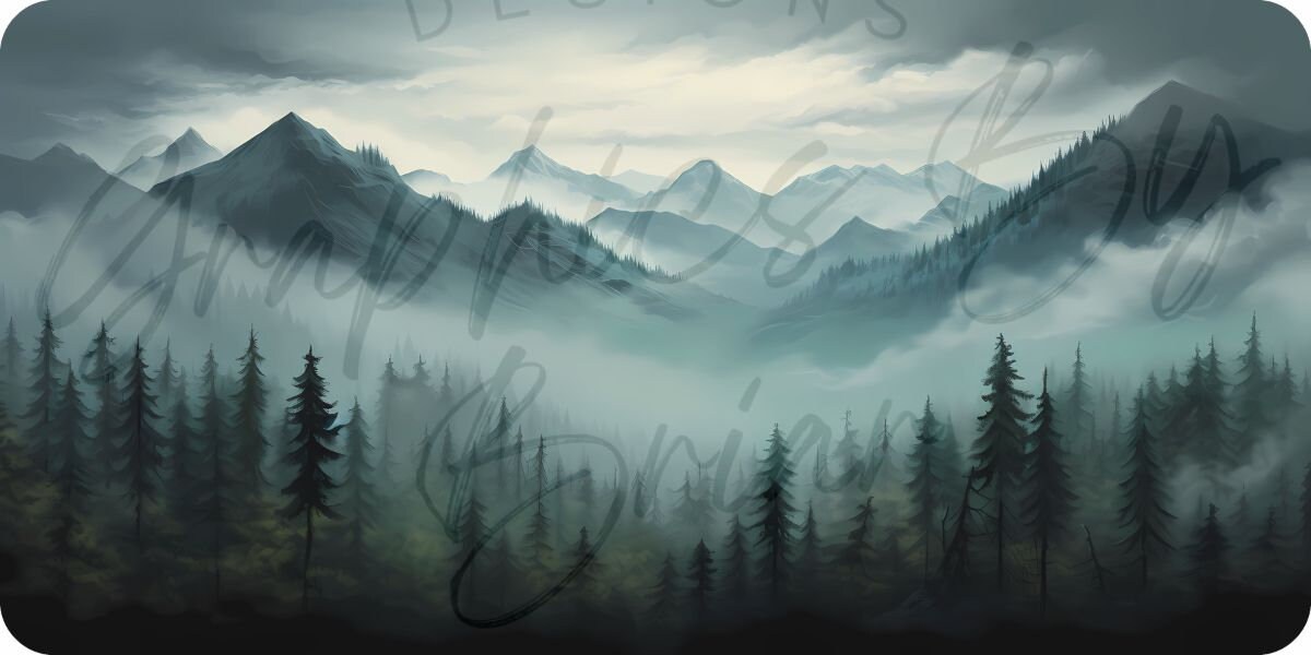 Front License Plate PNG Foggy Forest Hiking Offroading Car License ...