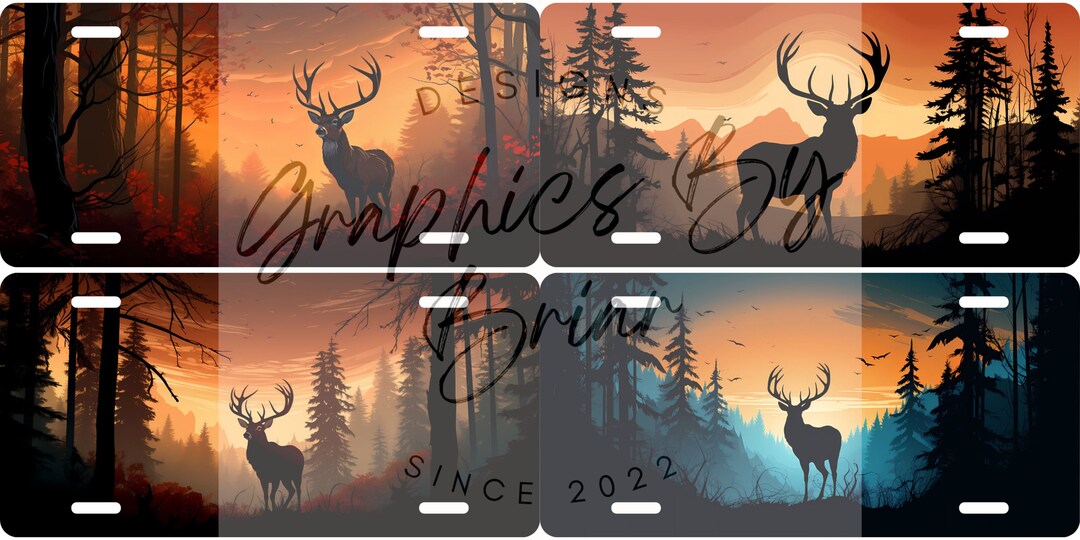 Front License Plate for Men PNG Bundle Deer Hunting PNG Digital ...