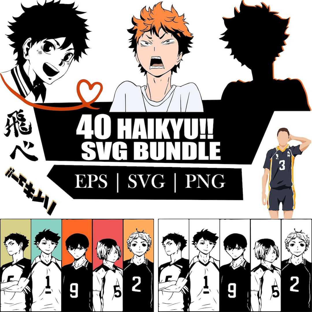 Anime Bundle SVG Haikyuu Japanese SVG Anime Silhouette SVG Layered ...