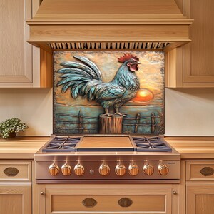 Vintage Farm Rooster Glass Kitchen Backsplash,,kitchen Backsplash Ideas ...