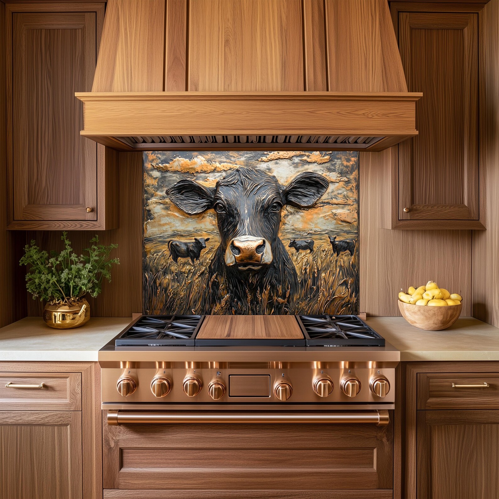 Cow Tempered Glass Kitchen Backsplash: Rustic Farmhouse Decor - Etsy