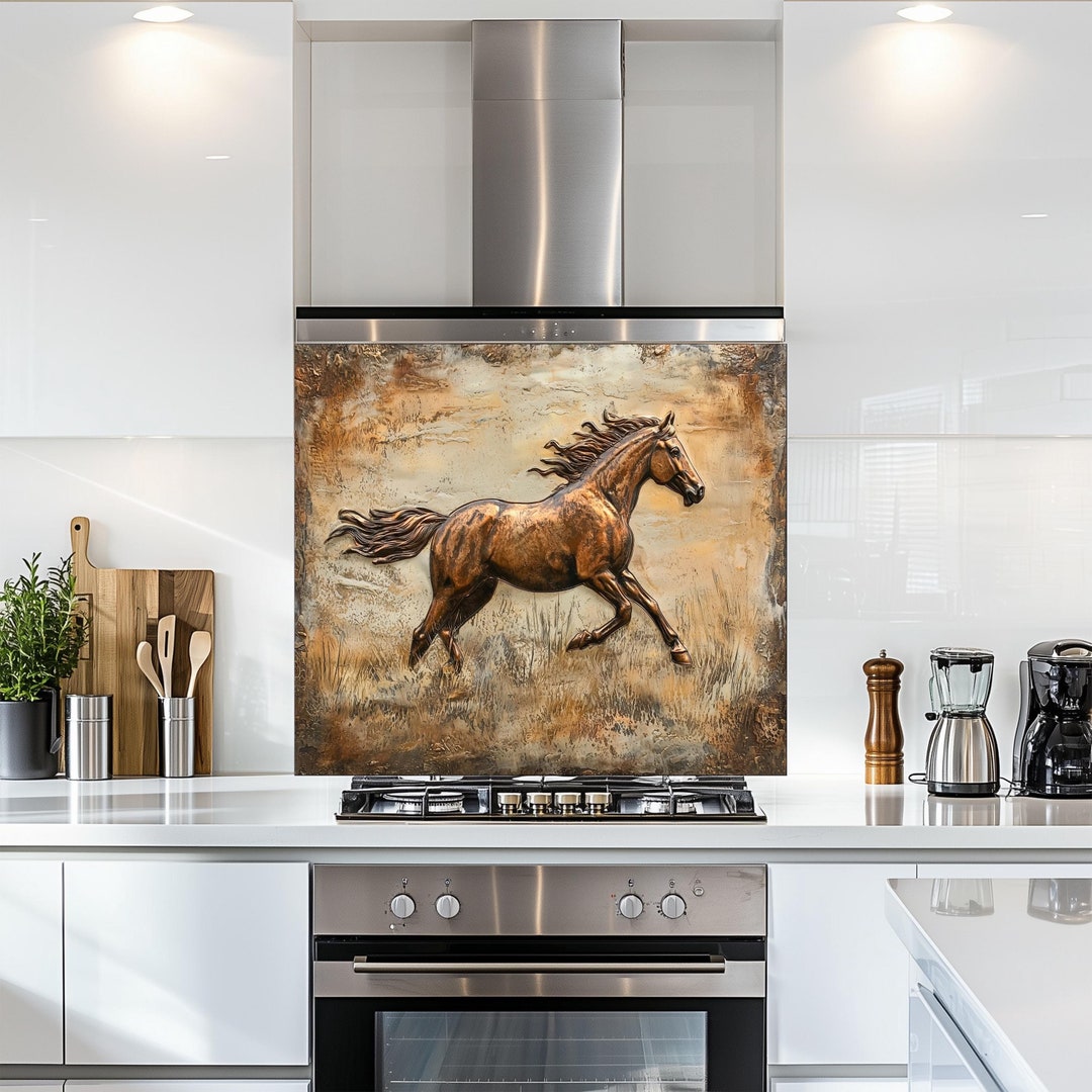 Horse Tempered Glass Kitchen Backsplash: Heat & Scratch Resistant - Etsy