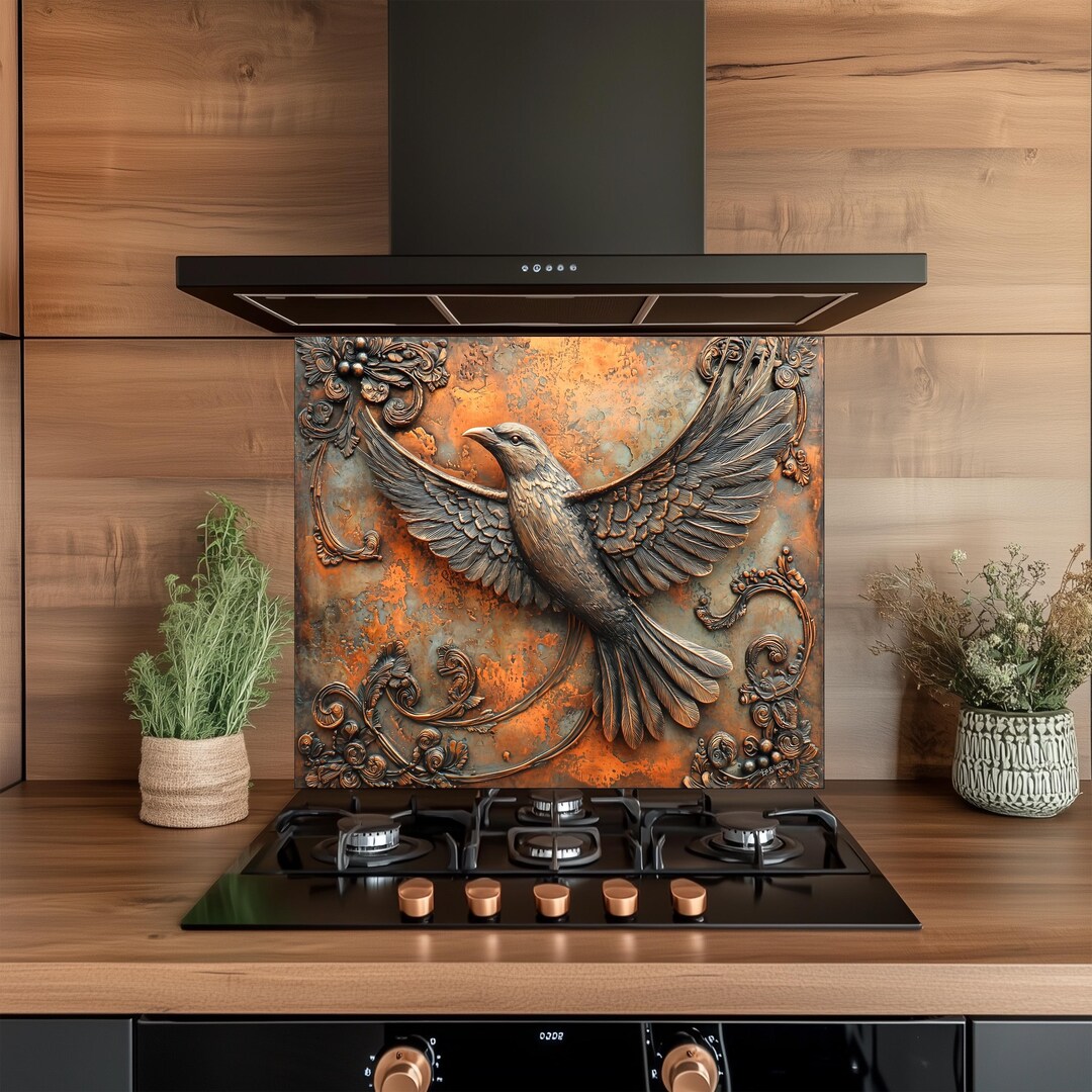 Tempered Glass Kitchen Backsplash, Bird Glass Backsplash,glass ...