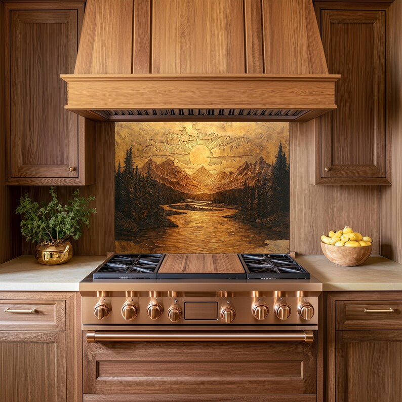 Rustic Lake View Glass Kitchen Backsplash: Heat & Scratch Resistant - Etsy
