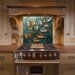 Tempered Glass Kitchen Backsplash: Rustic Leaf Design, Heat Resistant ...