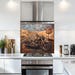 Retro Road Trip Glass Kitchen Backsplash: Rustic Mountain Copper Design ...