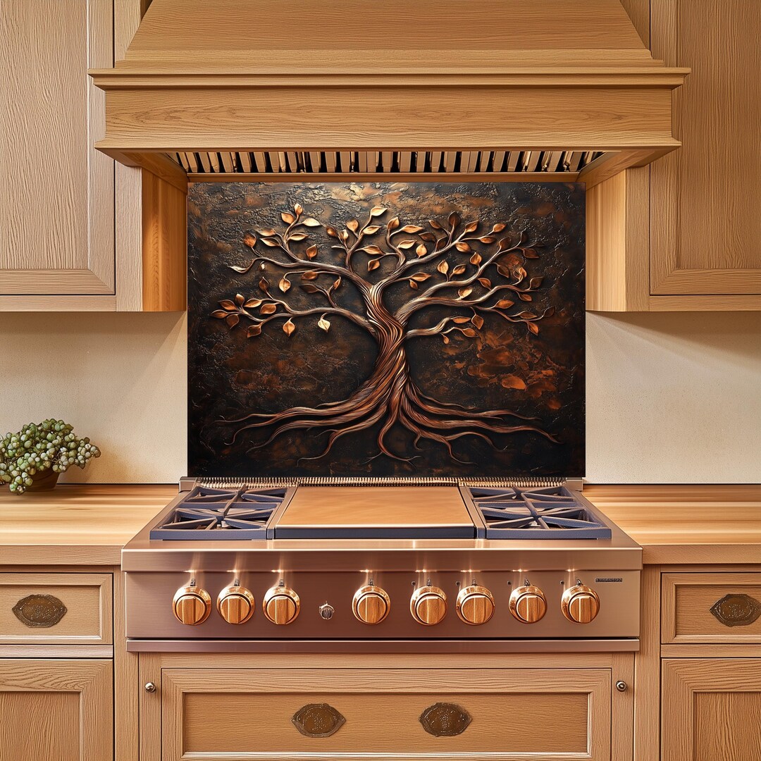 Tree of Life Glass Kitchen Backsplash: Heat & Scratch Resistant - Etsy
