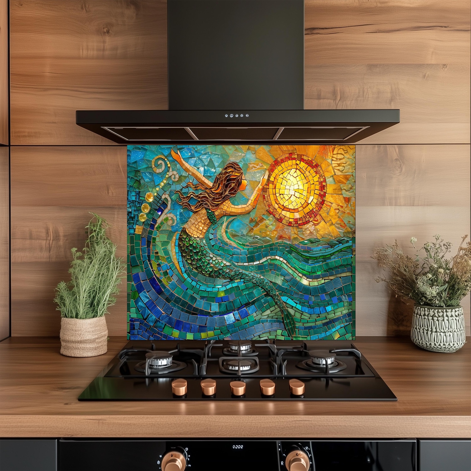 Mosaic Mermaid Glass Kitchen Backsplash: Heat & Scratch Resistant - Etsy