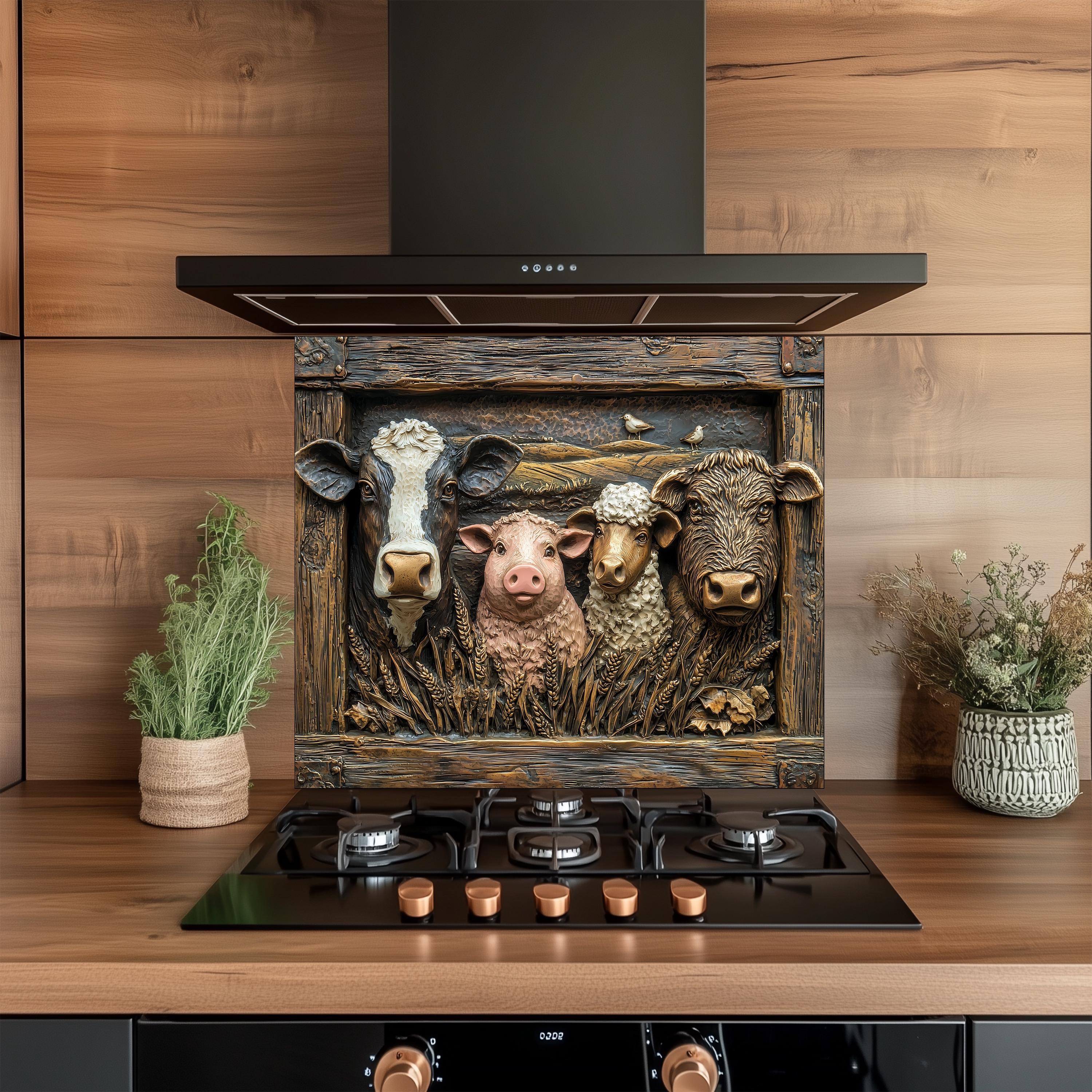 Farm Animal Backsplash,glass Backsplash, Unique Backsplash, Rustic ...