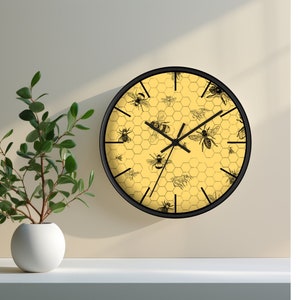 Bee and Honeycomb Wall Clock | Cute Bees Clock | Gift for Bee Lovers ...