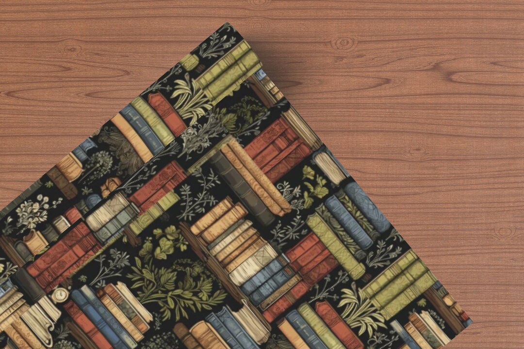 Books Gift Wrapping Paper | Book Themed Print Wrapping Paper | Vintage ...