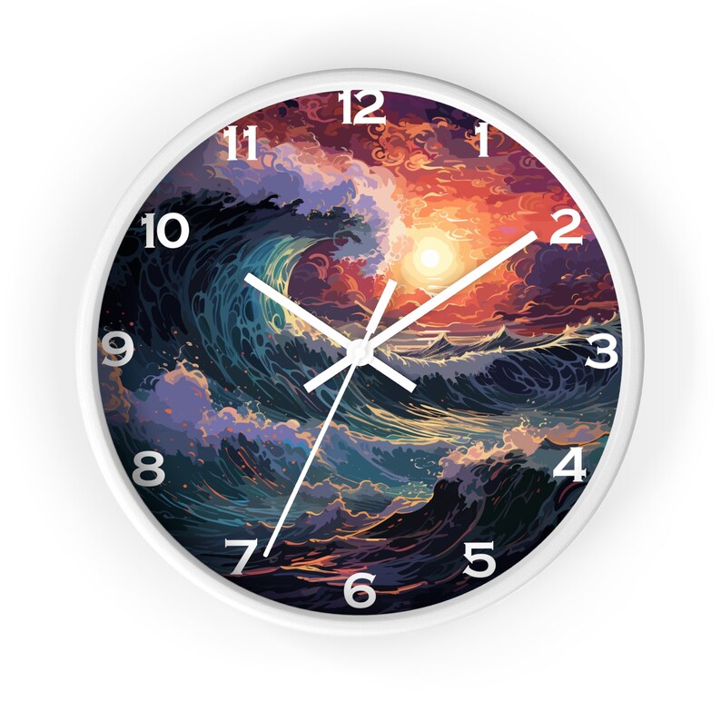 Ocean Waves Clock | Ocean Clock | Surfer Decor | Beach House Decor ...