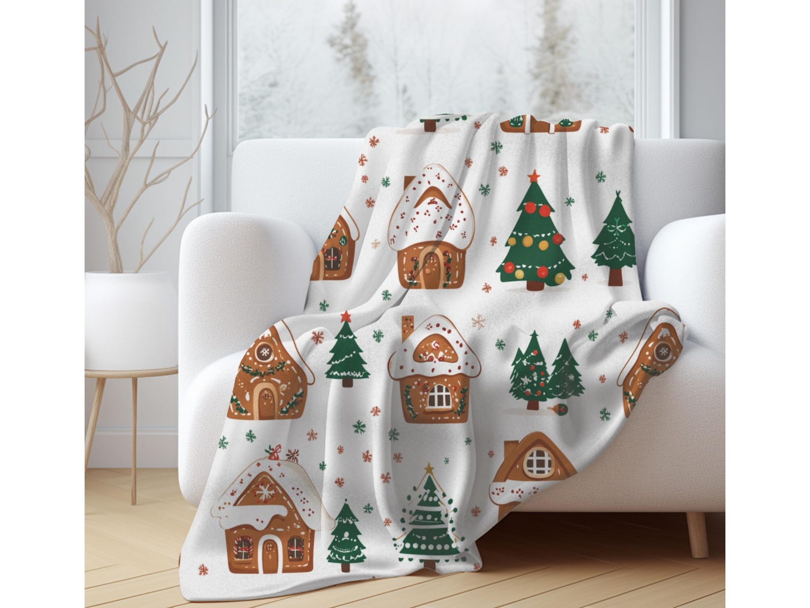 Gingerbread House Blanket | Winter Themed Blanket | White Christmas ...