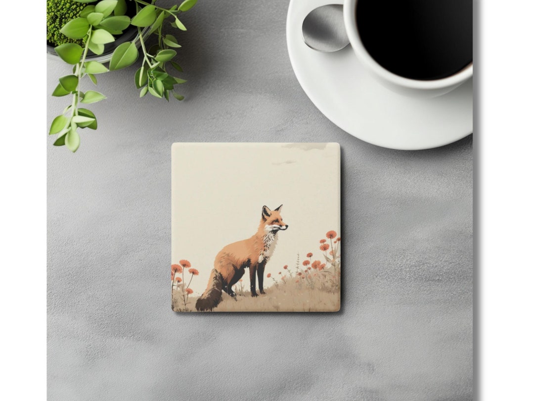 Red Fox Coaster Set | Soapstone Coaster With Woodland Animal | Nature ...