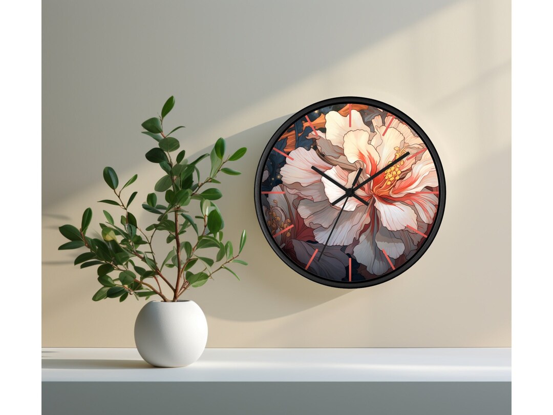 White Flower Clock | Cottage Core Wall Decor | Botanical Clock | Nature ...