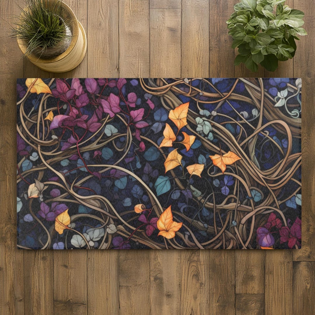 Tangled Vines and Leaves Rug | Home Decor Gift for Nature Lover ...