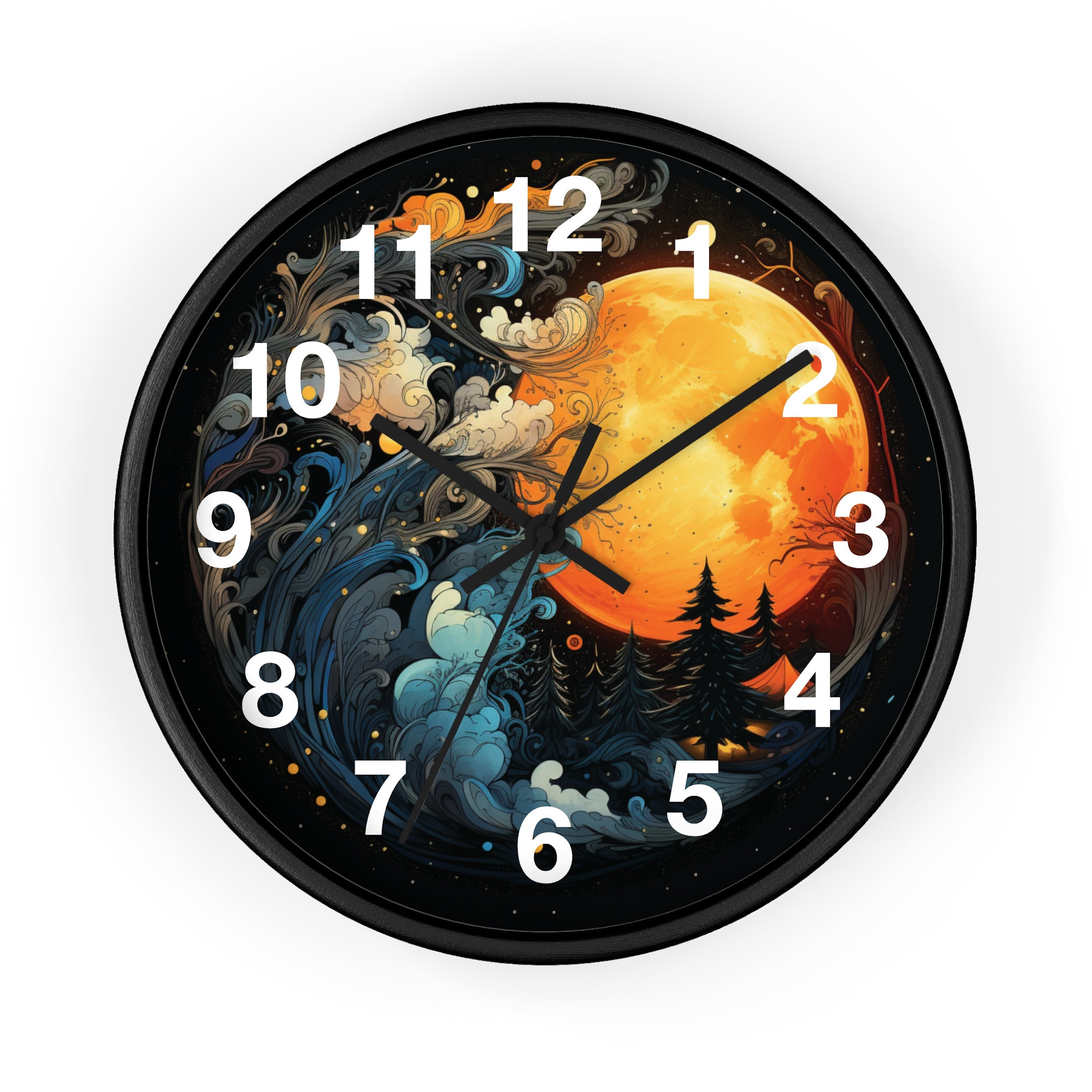 Celestial Nature Wall Clock Sun and Moon Wall Decor Battery Operated ...
