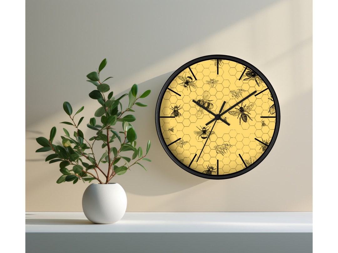 Bee and Honeycomb Wall Clock | Cute Bees Clock | Gift for Bee Lovers ...