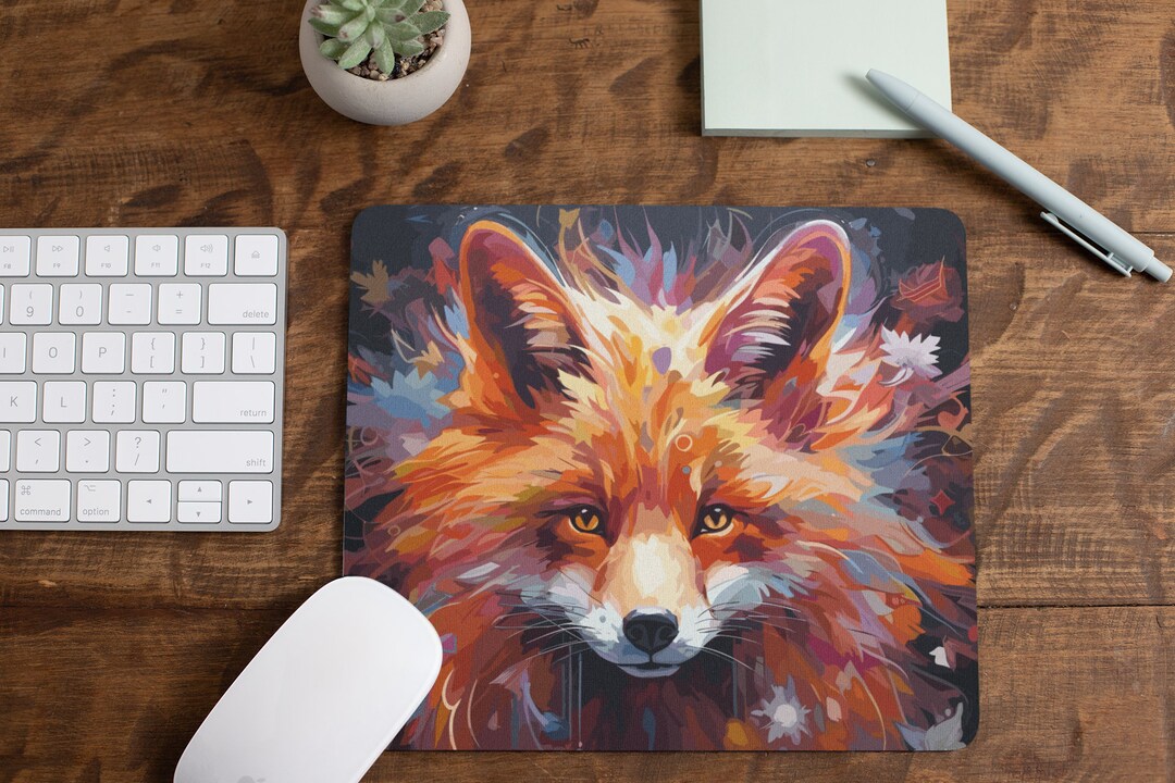 Watercolor Fox Mouse Pad Nature Mouse Pad Cute Animal Lover Gift Co ...